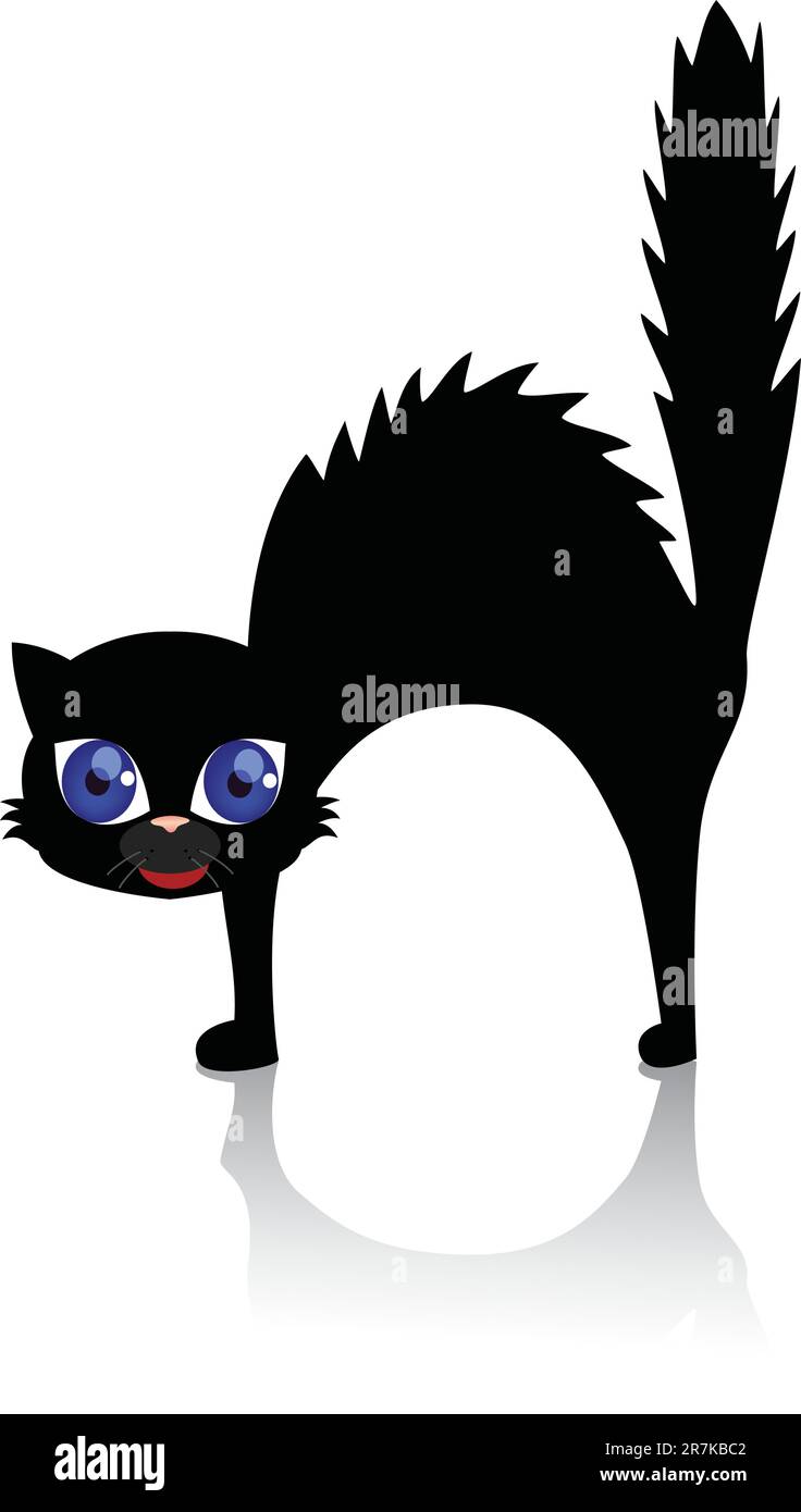 Scary black cat Stock Vector Image & Art - Alamy