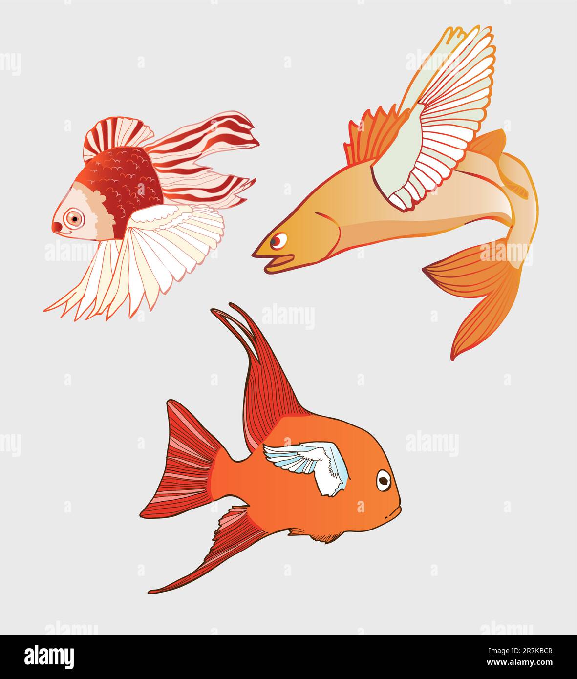 Fantastic Flying Fish. Vector illustration Stock Vector Image & Art - Alamy