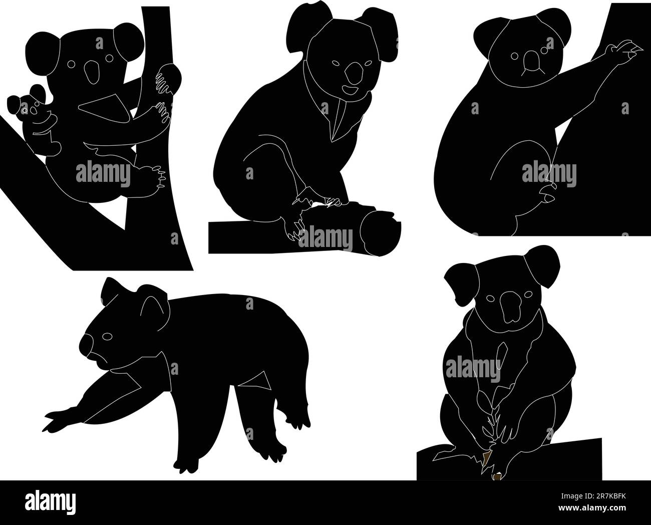 Koala Silhouet Premium Vector | Koala Silhouette Vector Wildlife