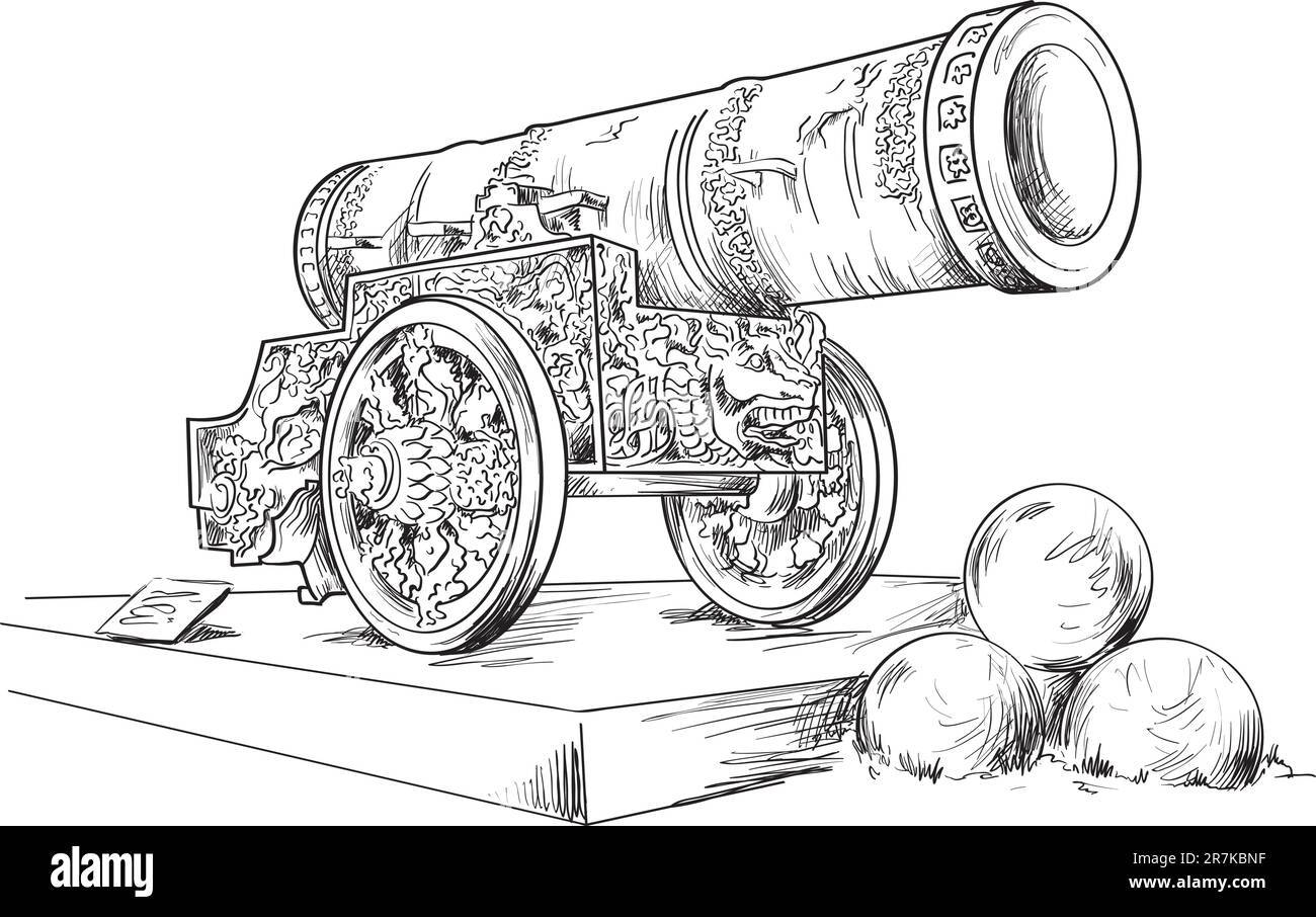 Big gun in Moscow Kremlin. Vector illustration Stock Vector Image & Art ...