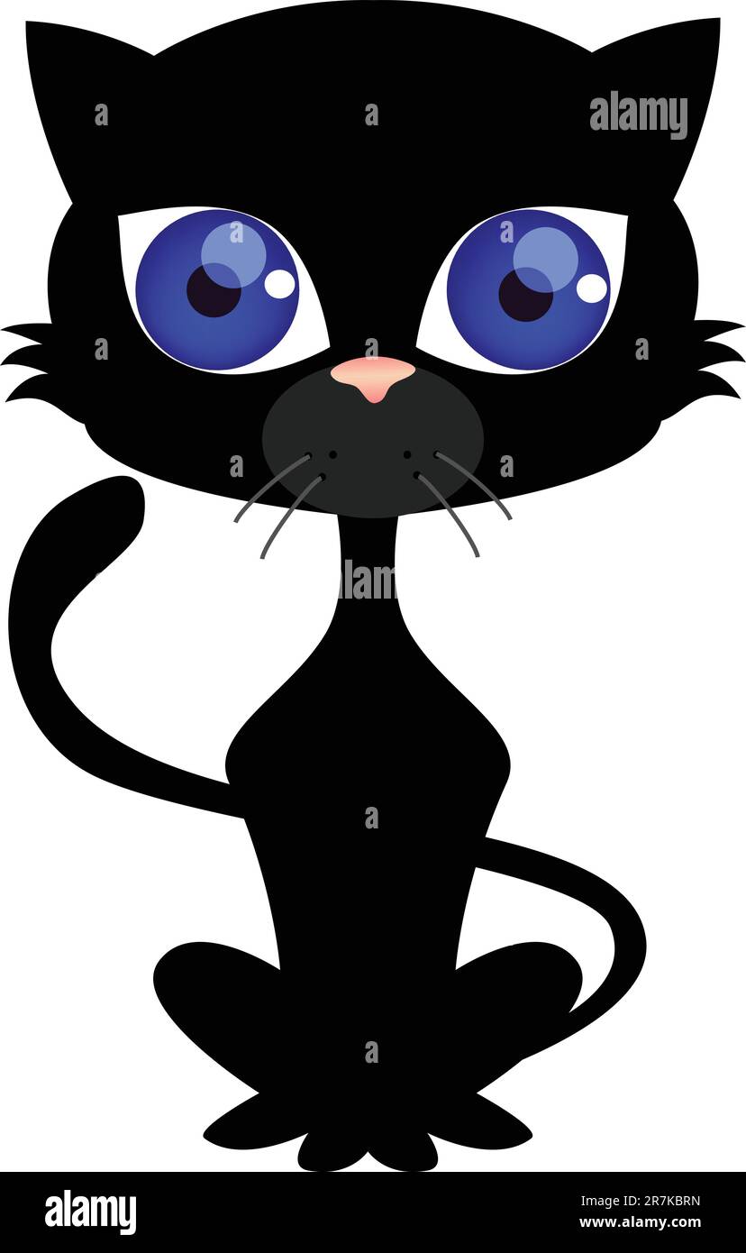 Black cat vector Stock Vector Image & Art - Alamy