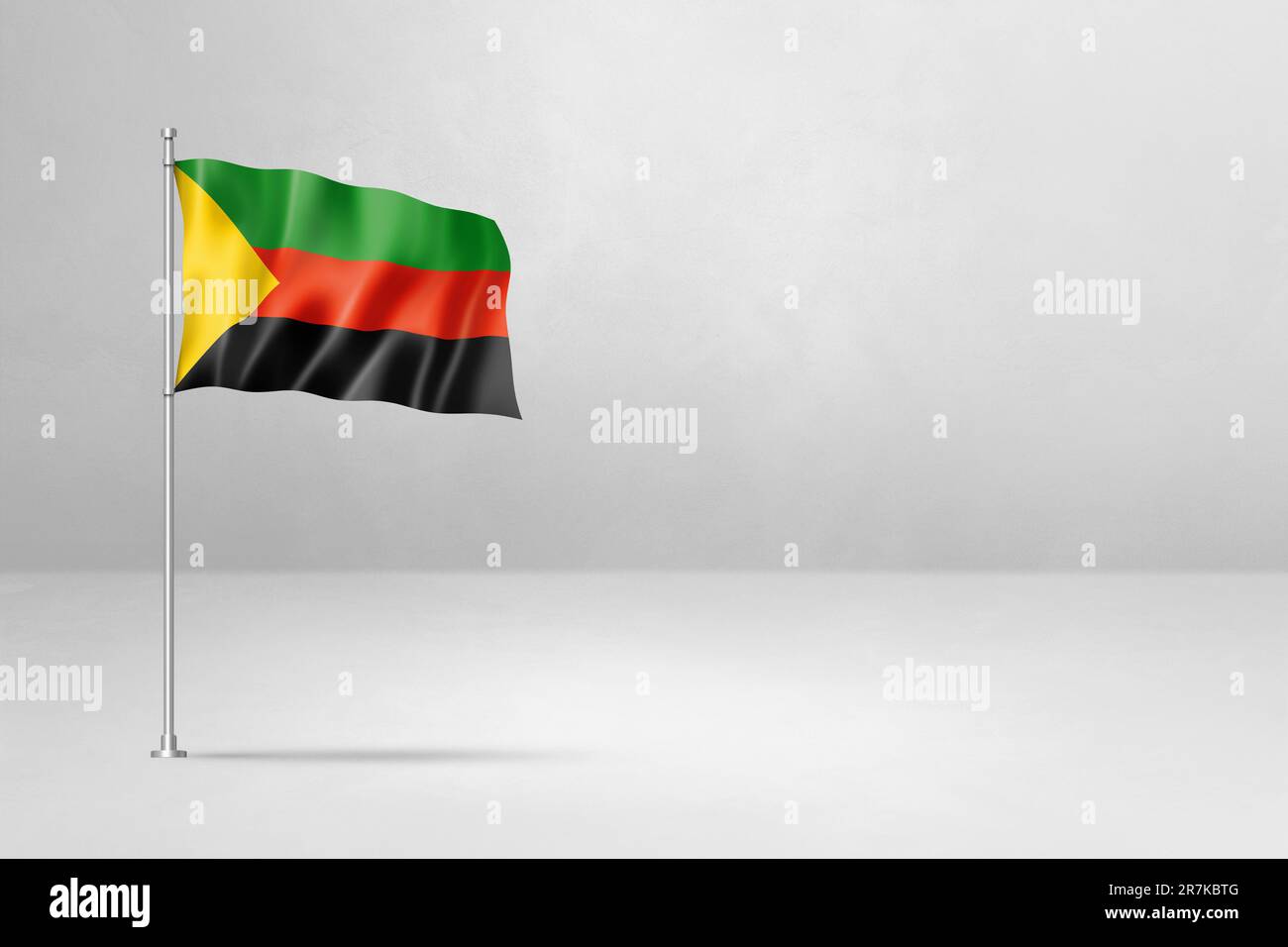 Azawad MNLA flag, 3D illustration, isolated on white concrete wall ...