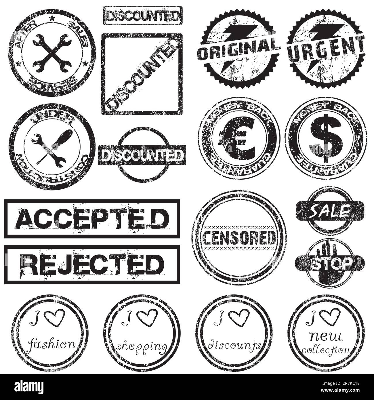 Set different vintage grunge Stock Vector Images - Alamy