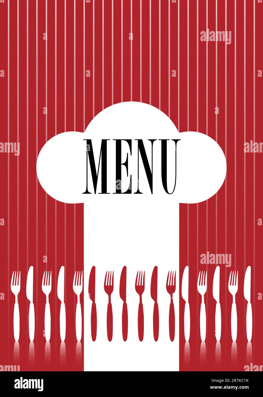 Menu Card Background - Cutlery and Menu Sign on Dark Red Background ...