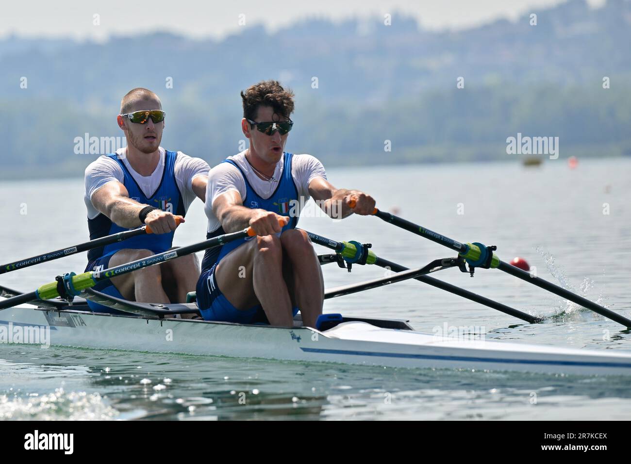 Varese, Italy. 16th June, 2023. VMen's Double Sculls, Luca Rambaldi ...