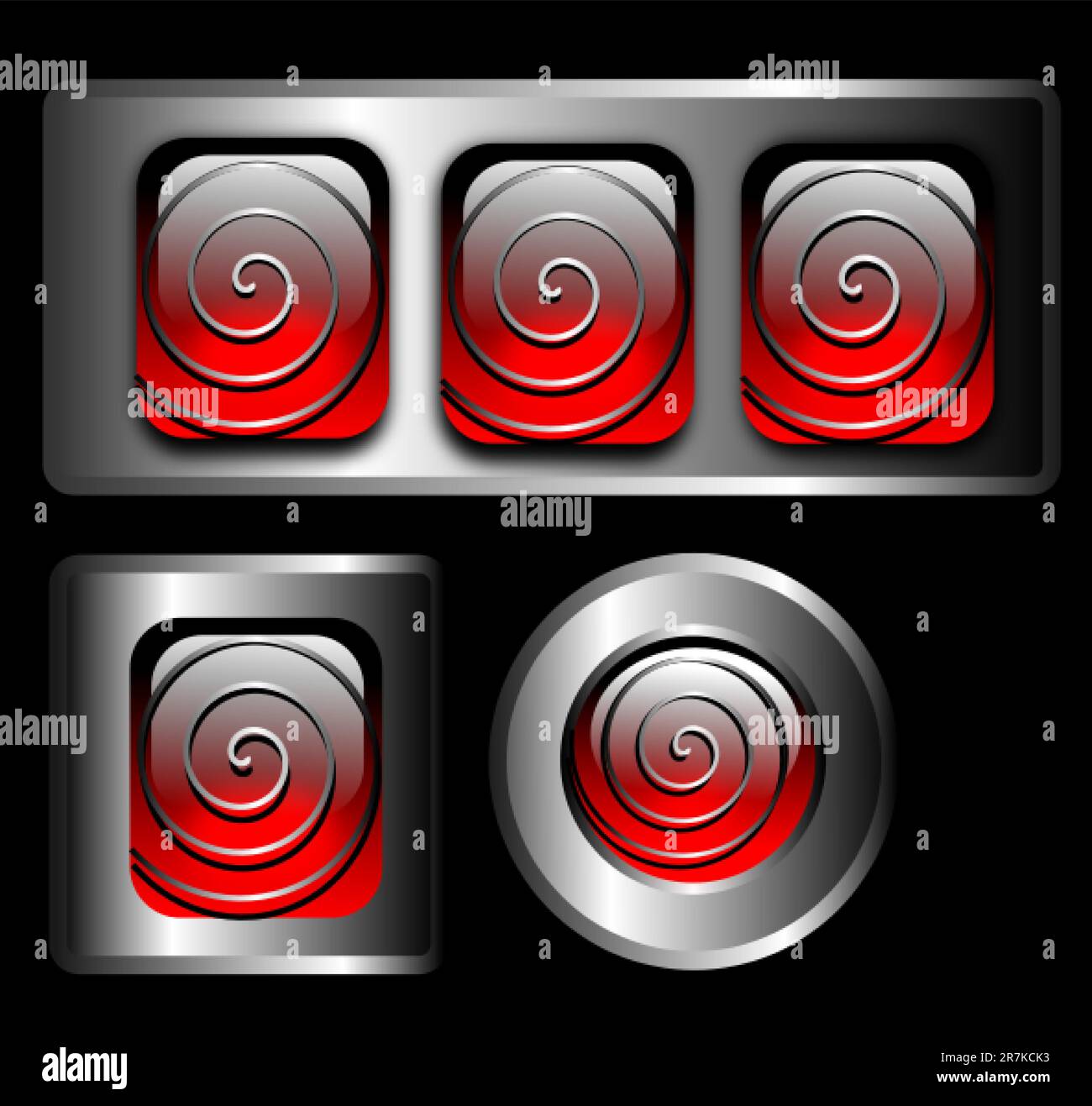 Stock Photo: silver buttons with a glass eye for web pages Stock Vector ...