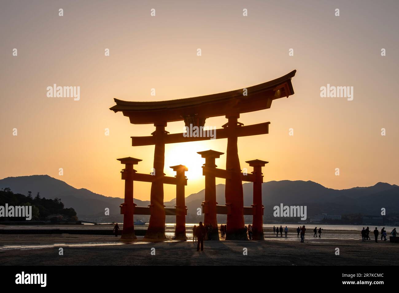 View of landmark Shinto Shrine or Torii Gate of Miyajima (Itsukushima ...