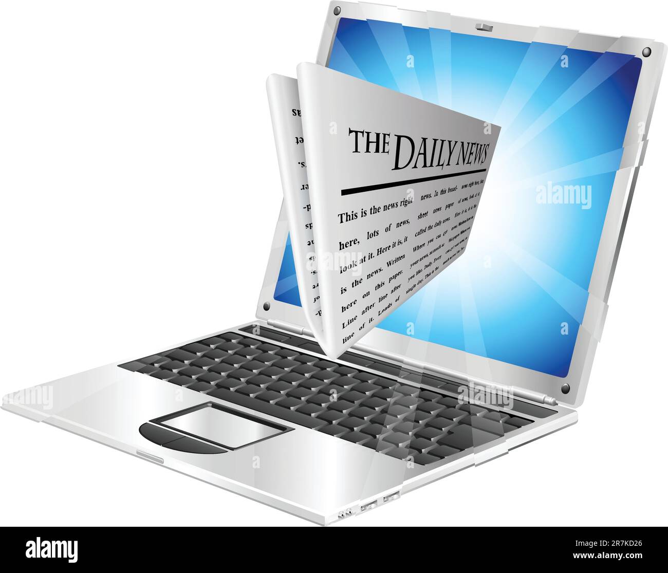 Newspaper coming out of laptop screen concept Stock Vector Image & Art ...
