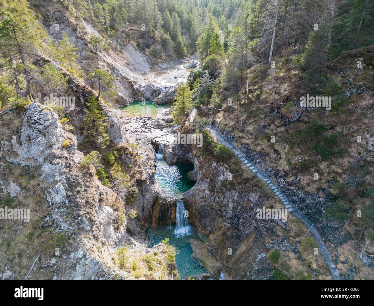 An aerial view of the natural rocky scenery surrounding the majestic ...