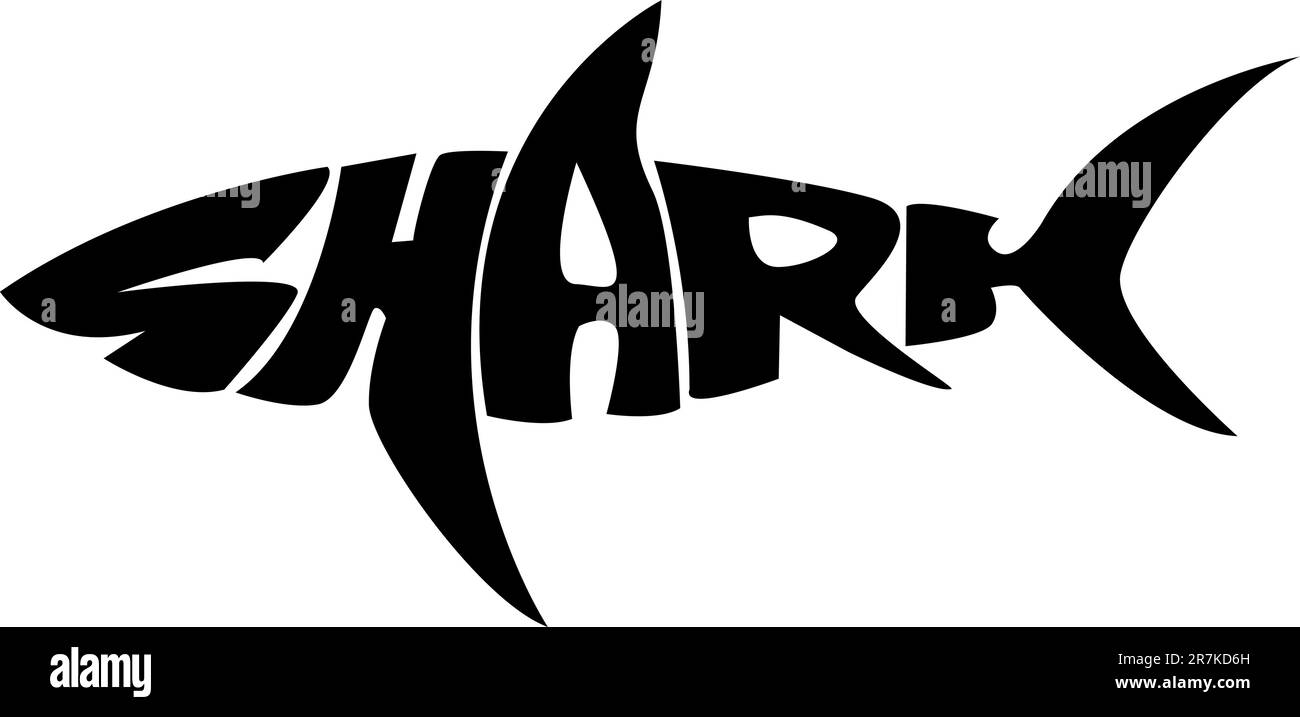Separate icon of the shark from the letters Stock Vector Image & Art ...