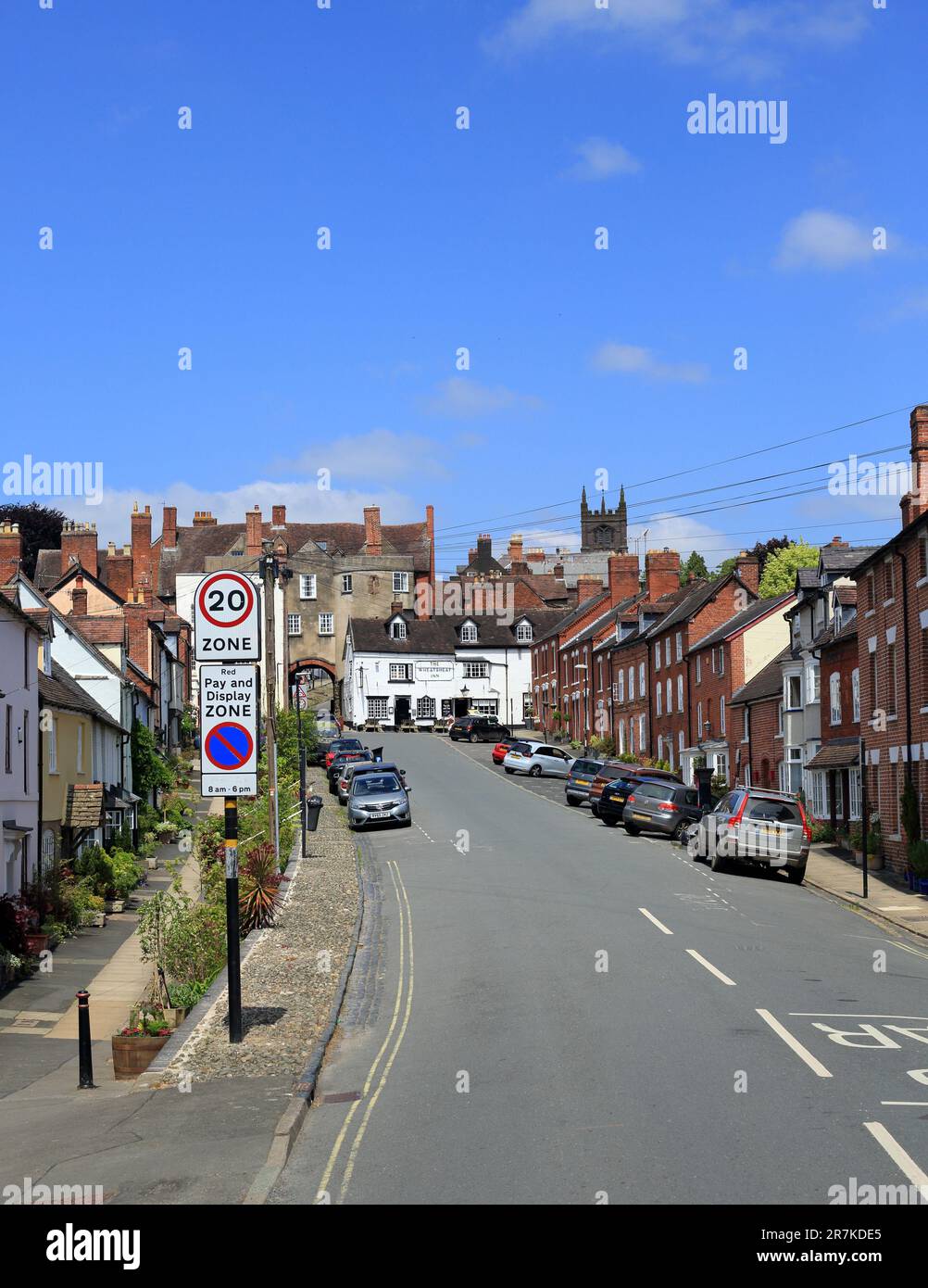 Lower Broad street, Ludlow, Shropshire, England, UK Stock Photo - Alamy