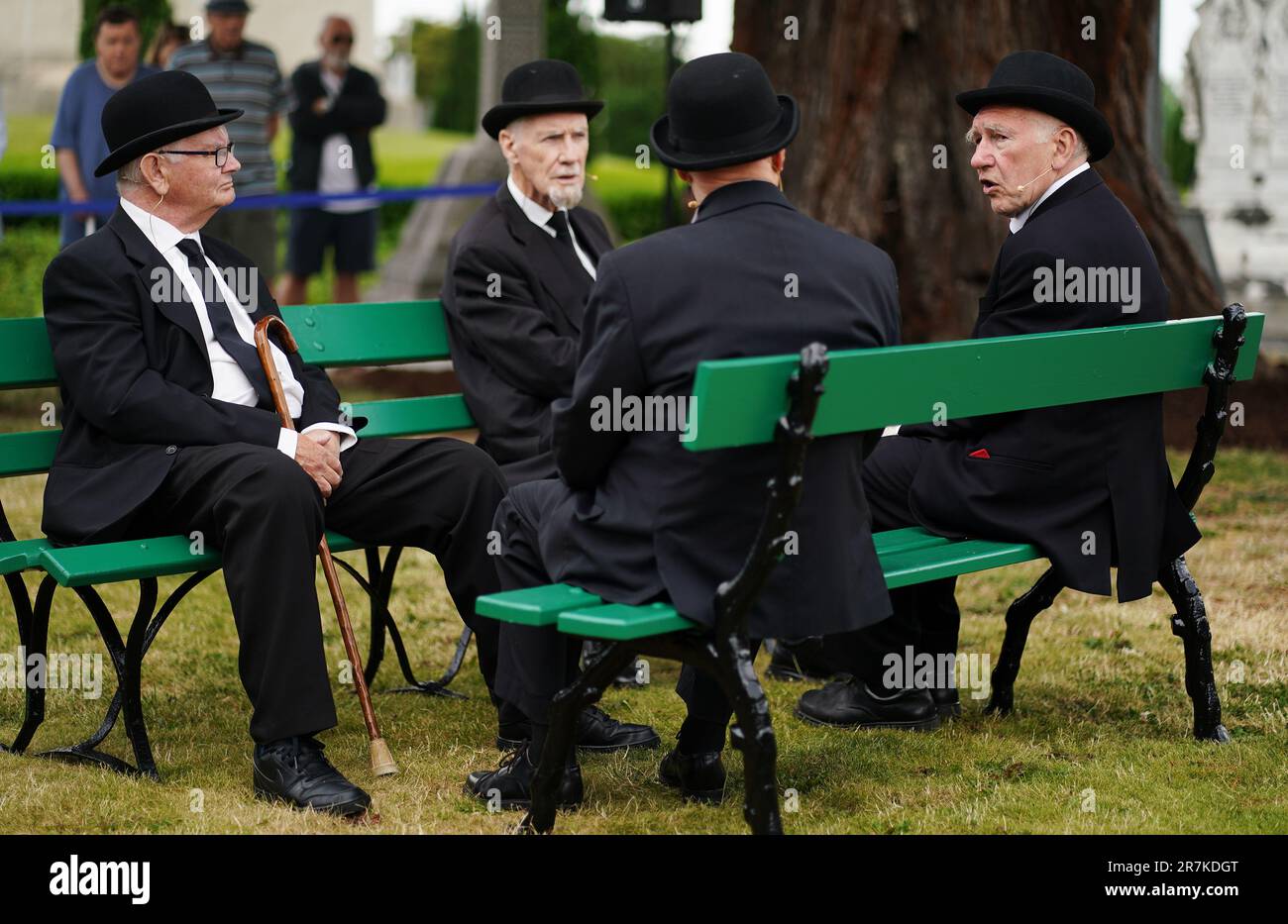 Members of the 'Joycestagers' perform their reenactment from the 'Hades ...