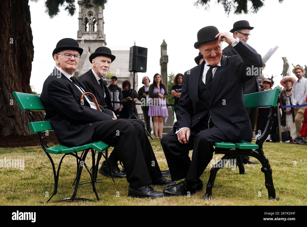 Members of the 'Joycestagers' perform their reenactment from the 'Hades ...