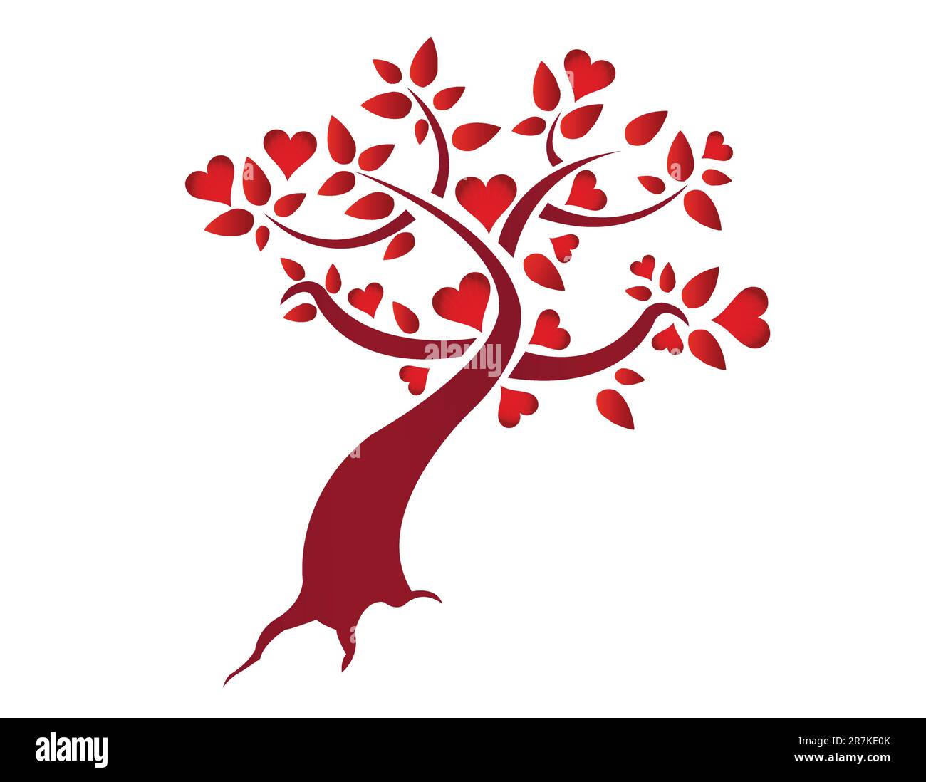 Heart tree illustration design isolated over a white background Stock ...