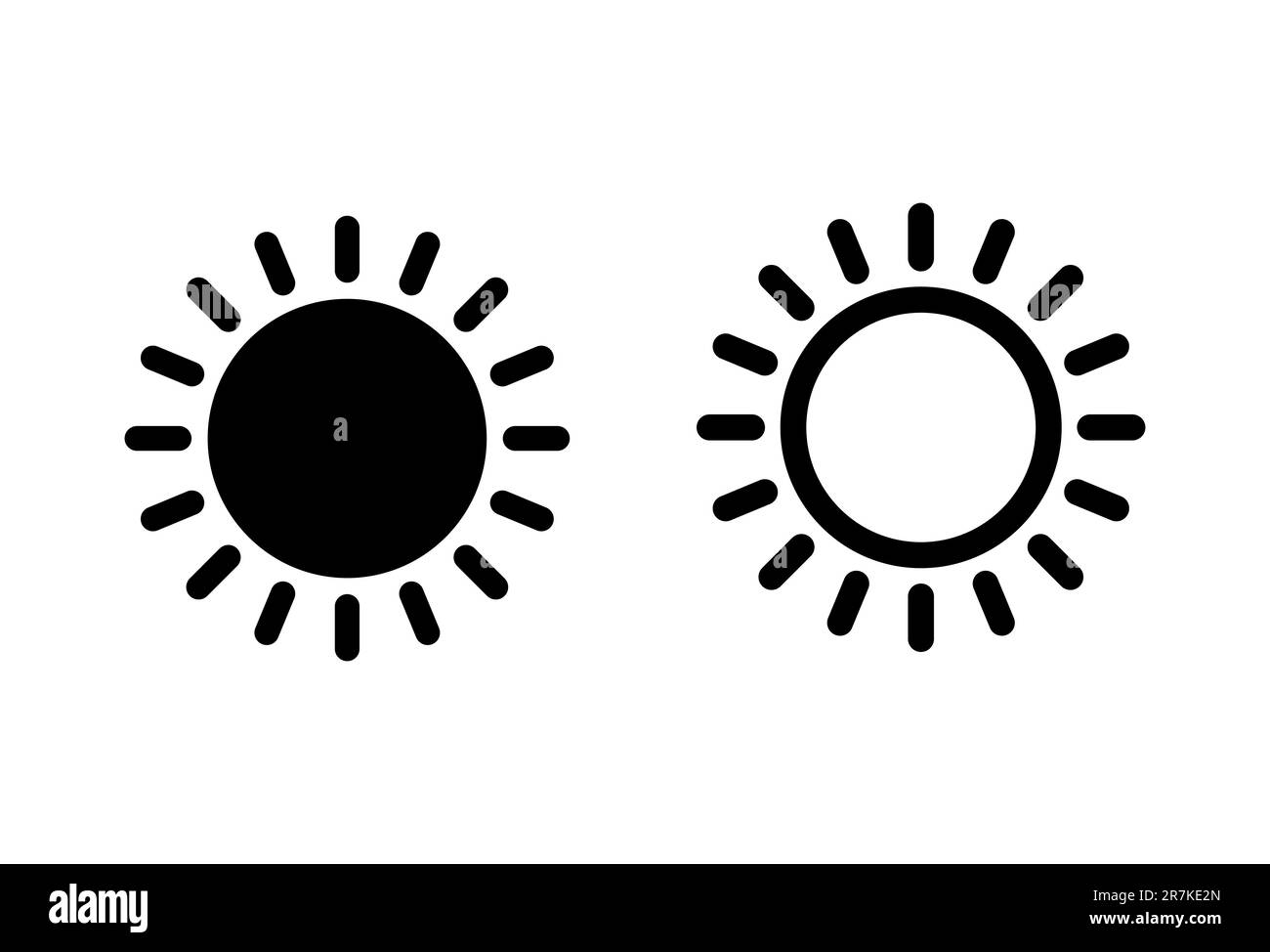 Sun icon set. Brightness Icon vector Stock Vector Image & Art - Alamy