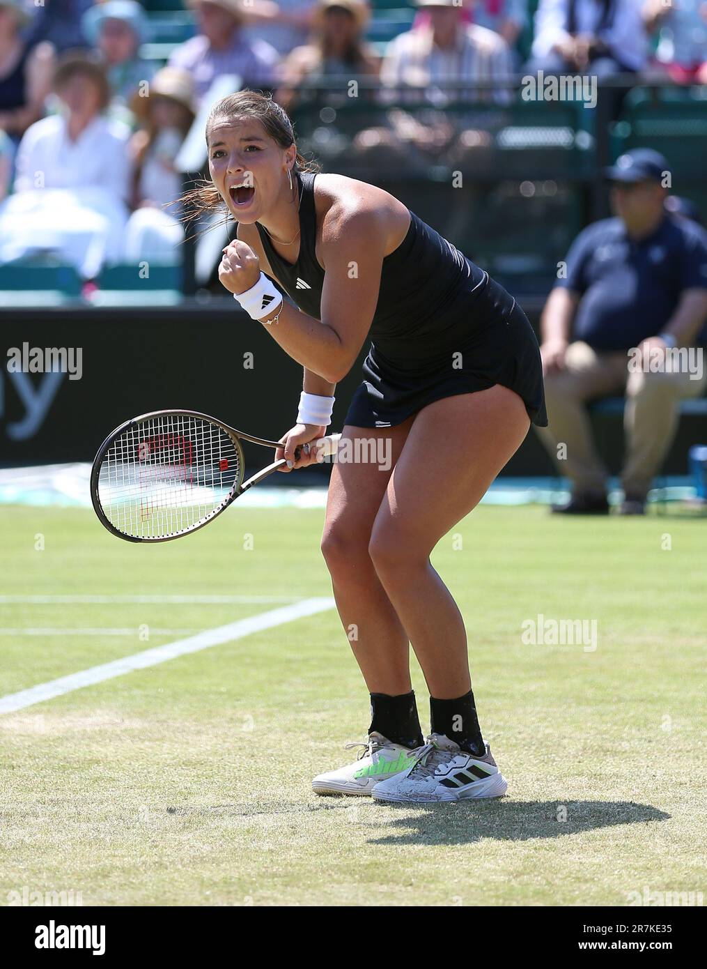 Jodie Burrage celebrates victory following her quarter finals match ...