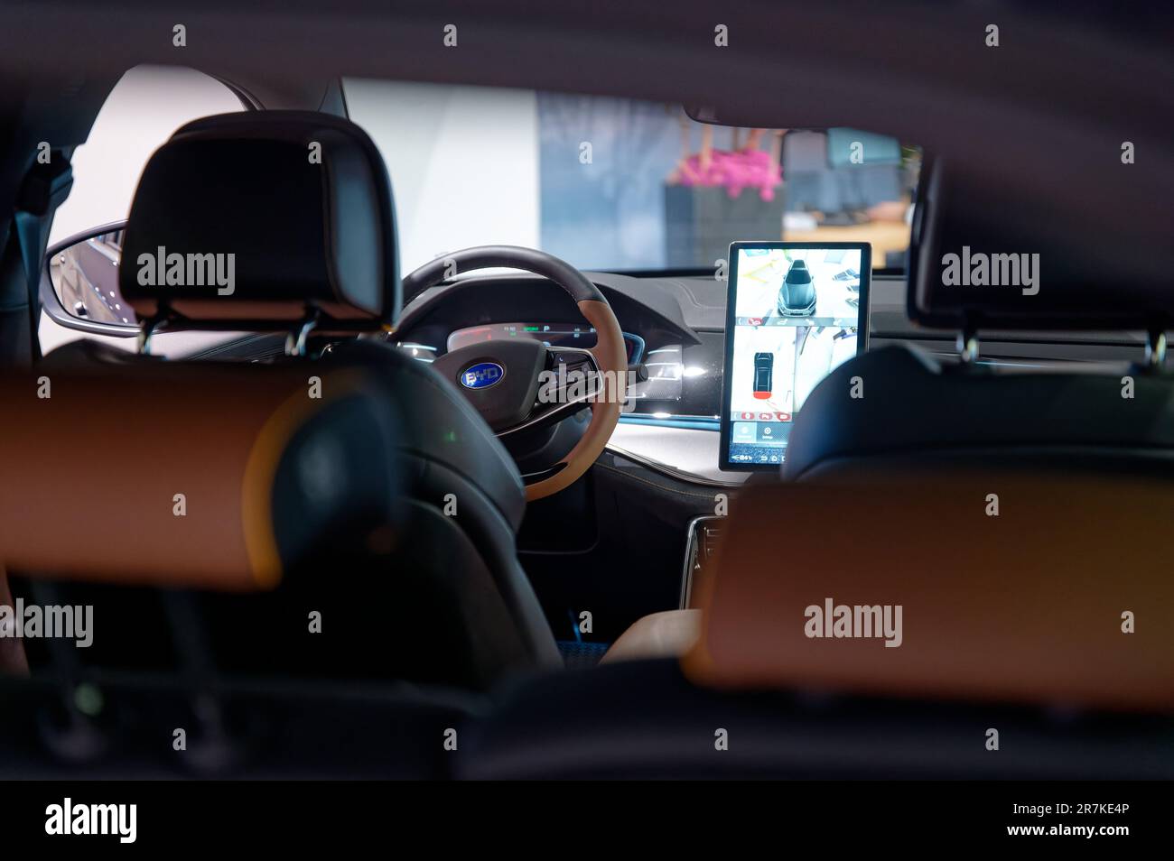 Stuttgart, Germany. 16th June, 2023. View into the cockpit of a BYD ...