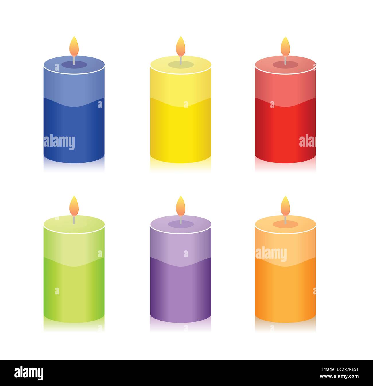 Colorful candle set illustration design isolated over a white ...