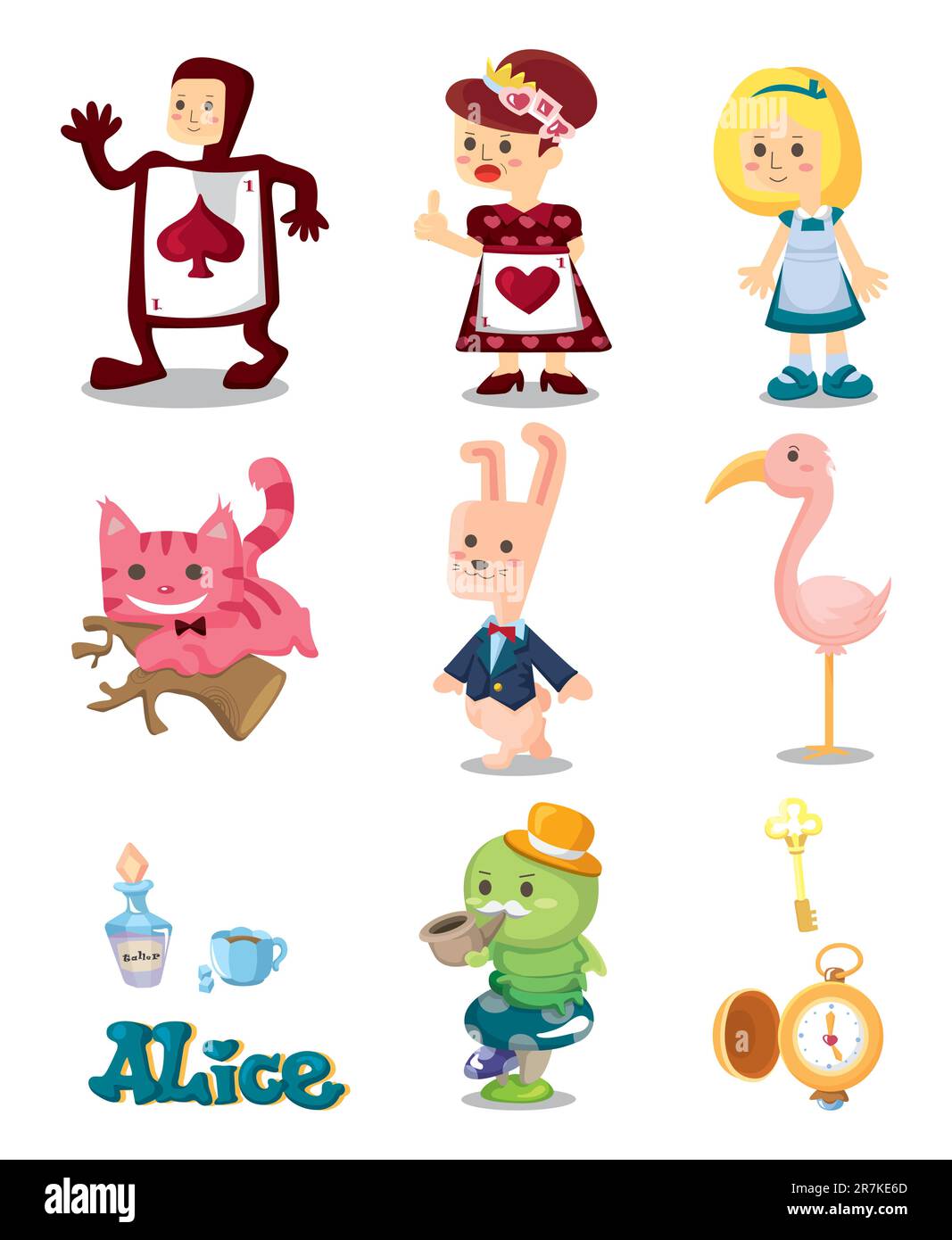 Alice in wonderland illustration rabbit Stock Vector Images - Alamy