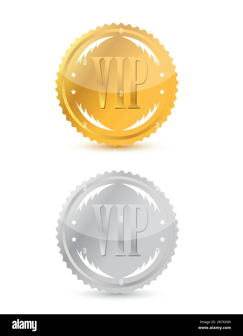 Gold and silver vip seal isolated over a white background Stock Vector ...