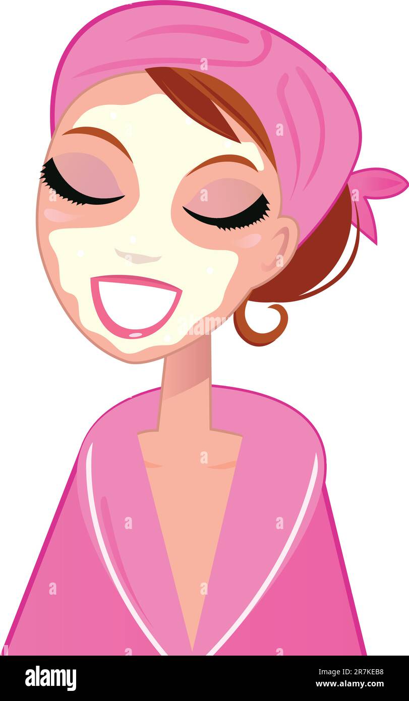 Happy cute spa girl. Vector Illustration Stock Vector Image & Art - Alamy