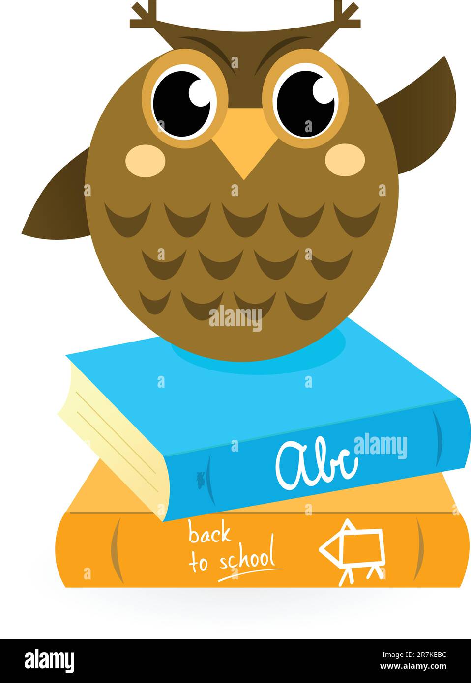 Wise Owl Mascot with Books. Vector cartoon Illustration Stock Vector ...