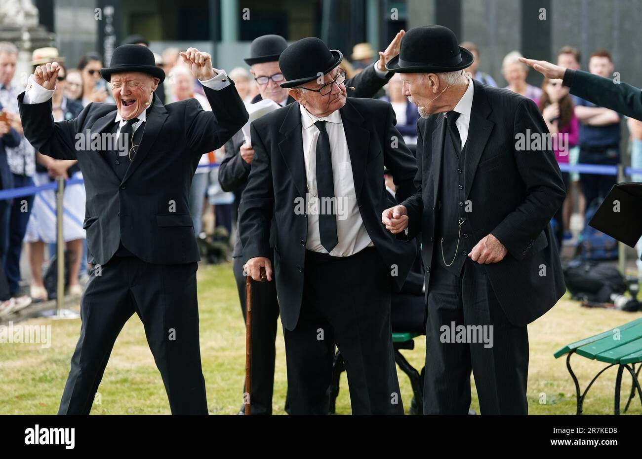 Members of the 'Joycestagers' perform their reenactment from the 'Hades ...