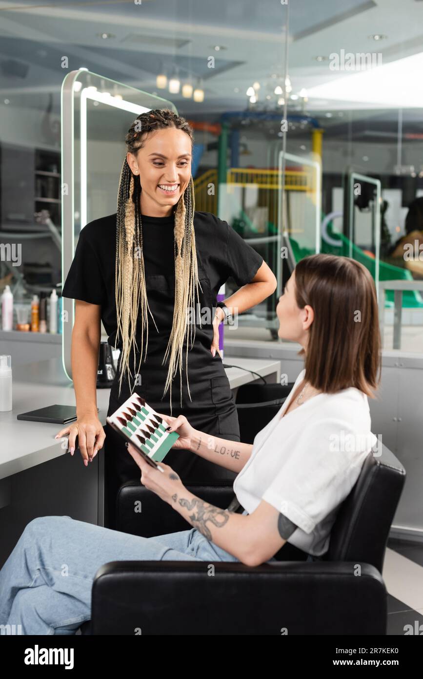 Woman choosing hair color hi-res stock photography and images - Alamy