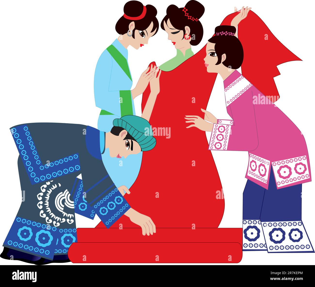 Chinese minority costume Stock Vector Images - Alamy