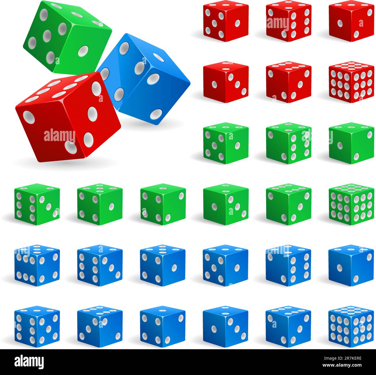 Set of realistic dice. Illustration for design on white background ...
