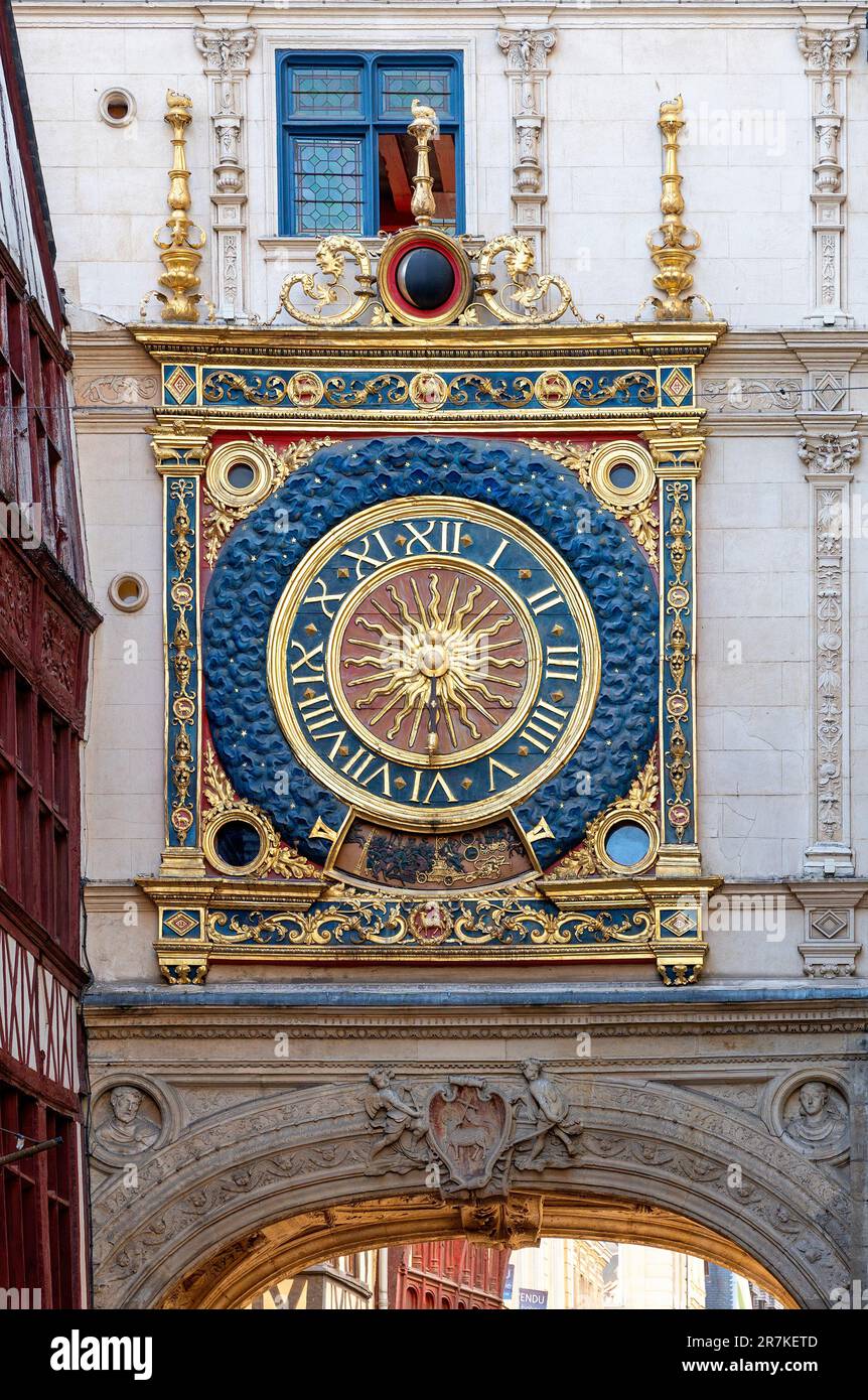 The Gros-Horloge (Great-Clock), a 14th century building with ...