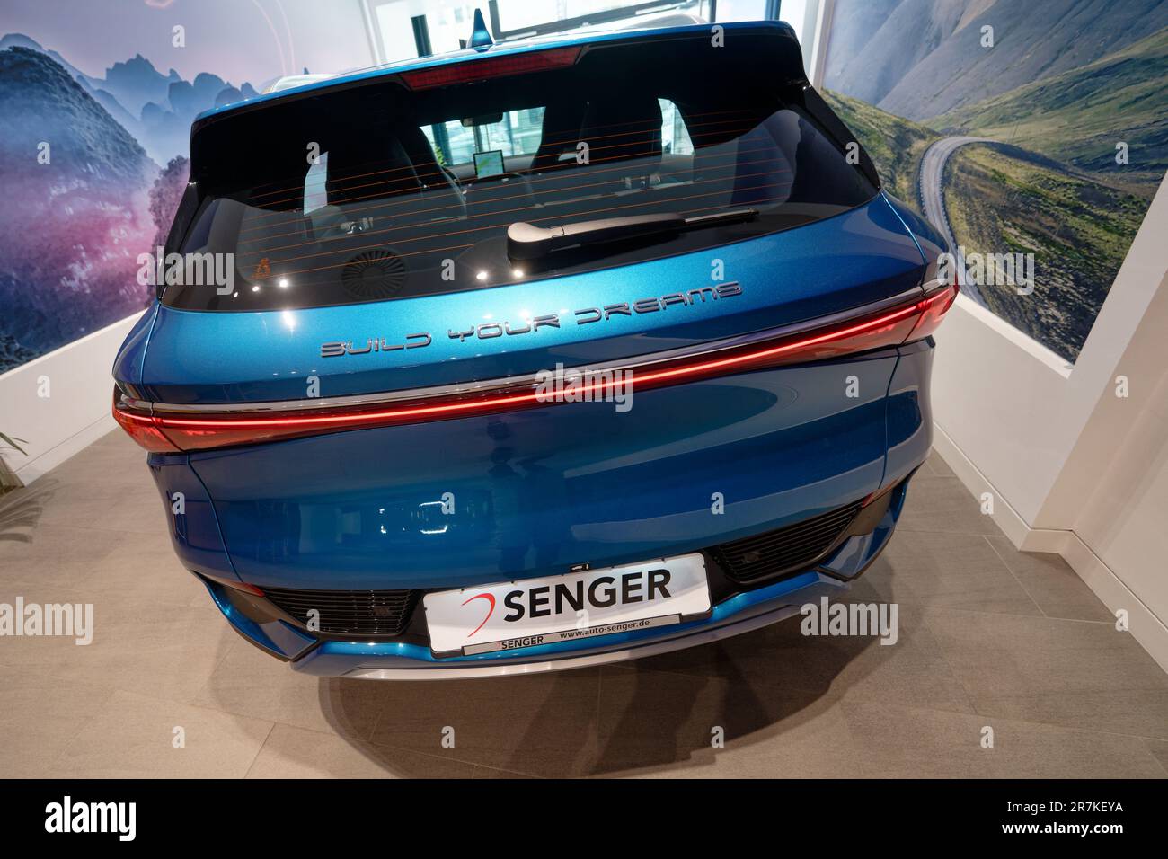 Stuttgart, Germany. 16th June, 2023. An Atto 3 of the BYD brand stands ...