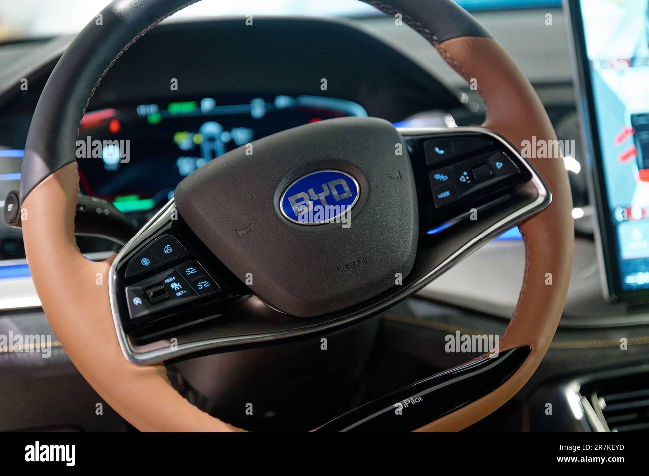 Stuttgart, Germany. 16th June, 2023. View into the cockpit of a BYD ...