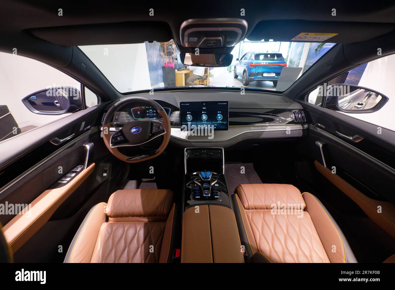 Stuttgart, Germany. 16th June, 2023. View into the cockpit of a BYD ...