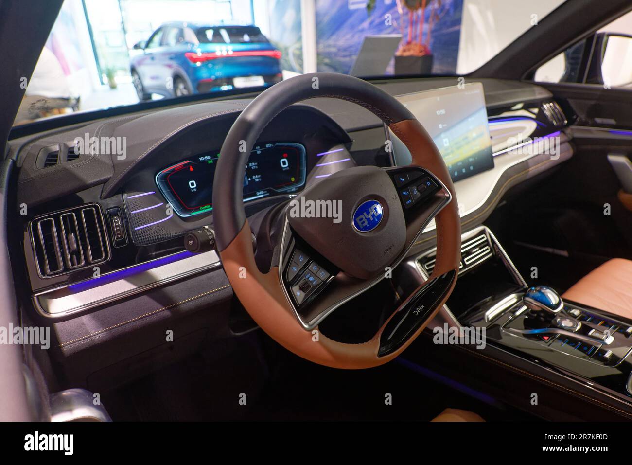 Stuttgart, Germany. 16th June, 2023. View into the cockpit of a BYD ...