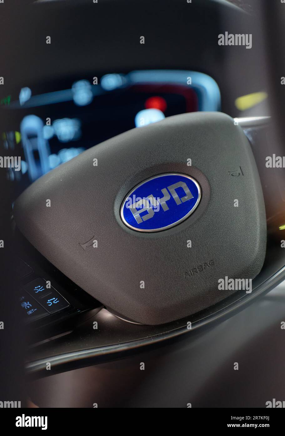 Stuttgart, Germany. 16th June, 2023. View into the cockpit of a BYD ...
