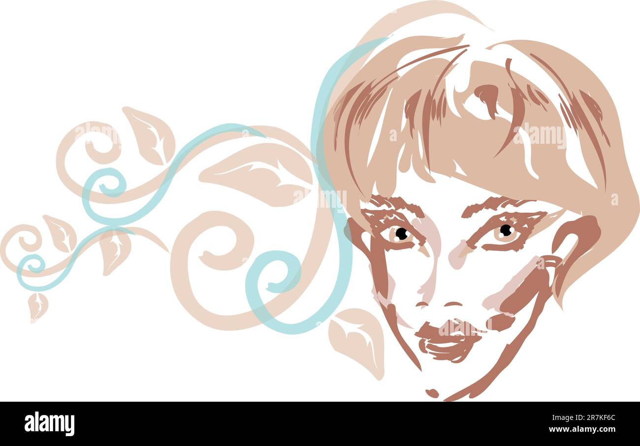 Facial treatment beautiful woman Stock Vector Images - Alamy