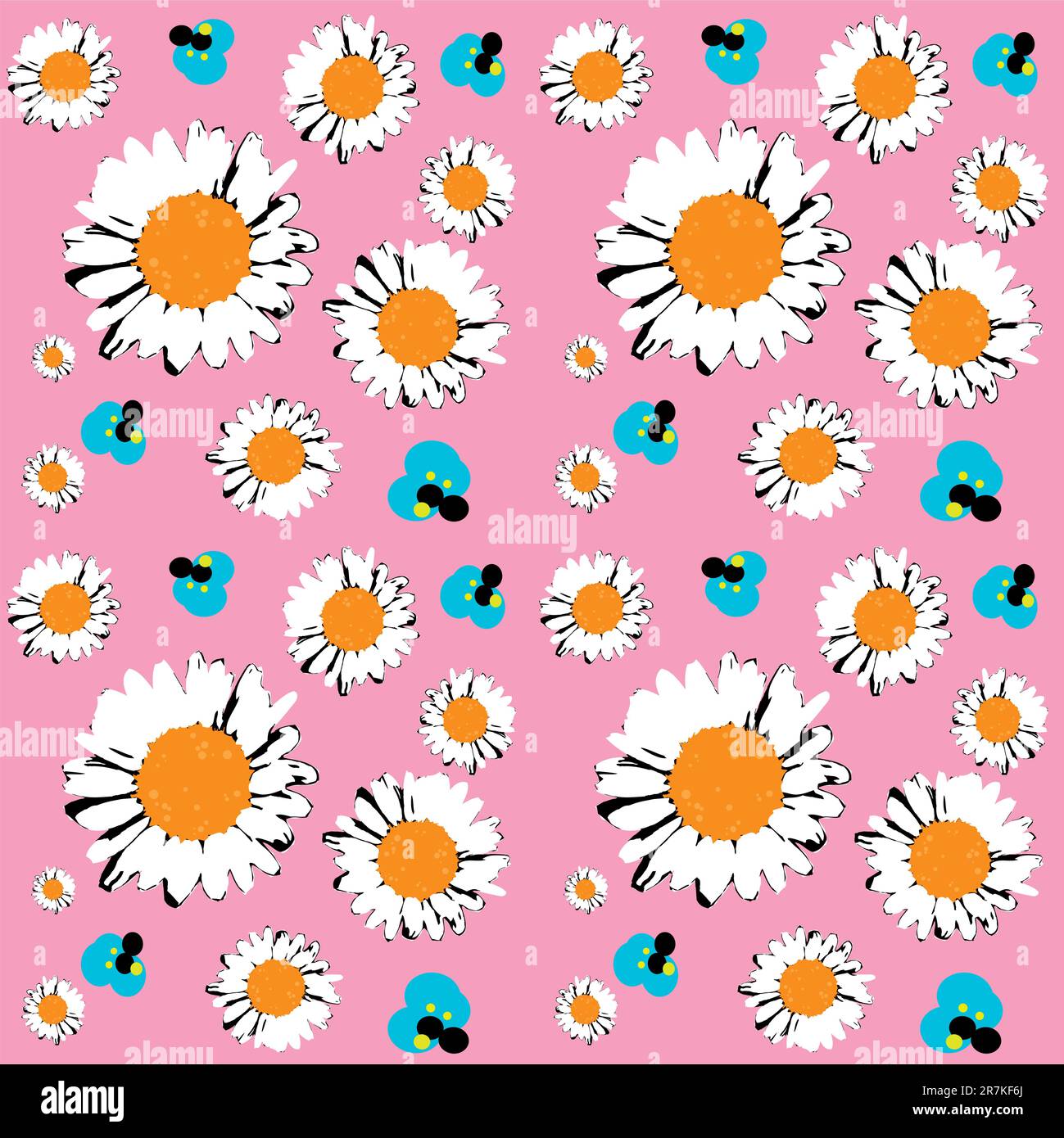 Seamless daisies wallpaper Stock Vector Image & Art - Alamy