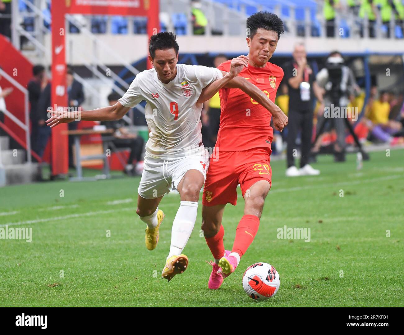 Dalian, China's Liaoning Province. 16th June, 2023. Than Paing (L) of ...