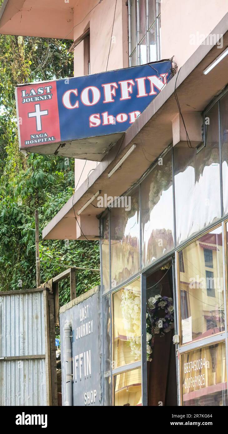 For some reason, coffin shops abound here Stock Photo - Alamy