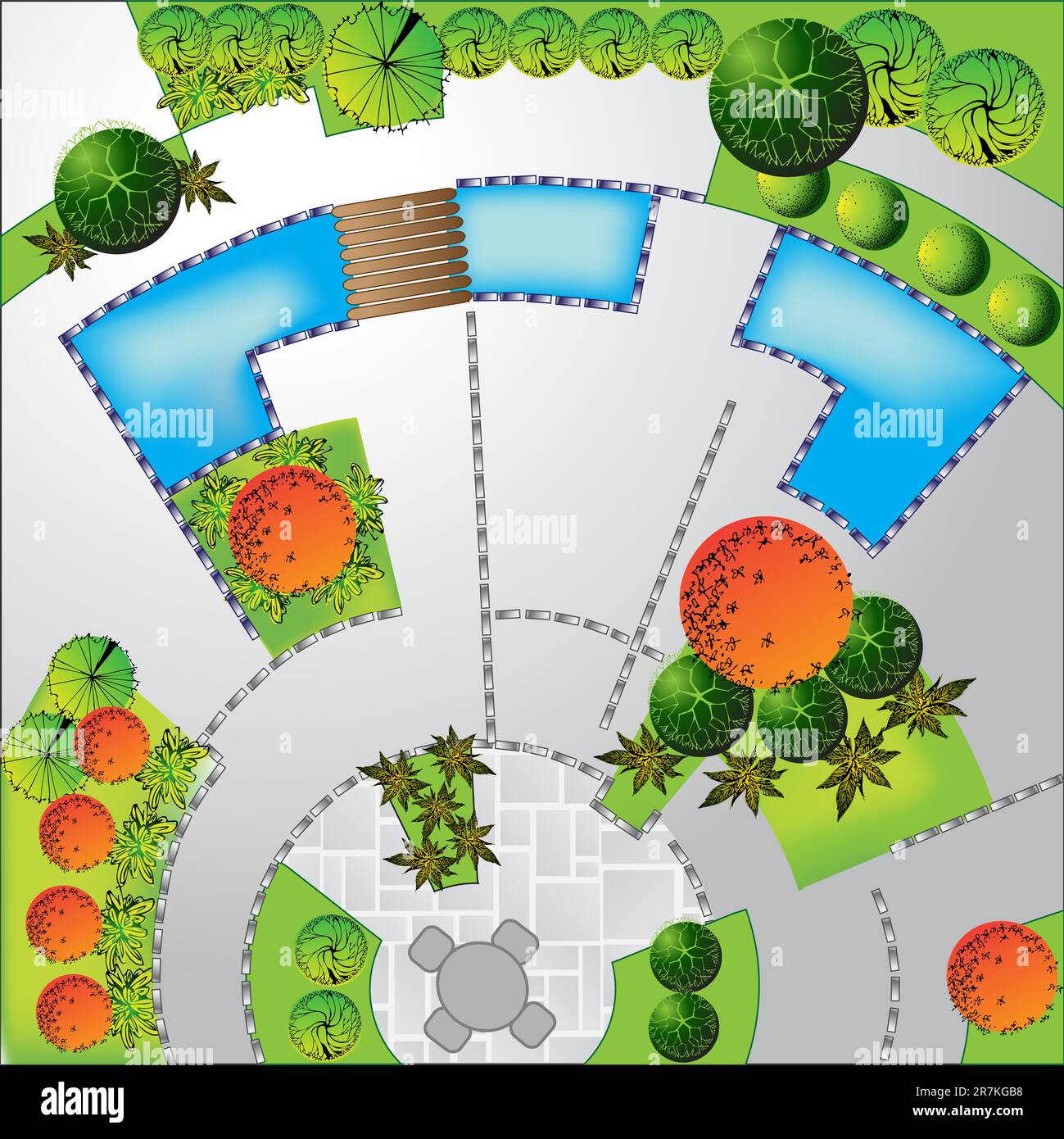 Plan of Landscape and Garden Stock Vector Image & Art - Alamy