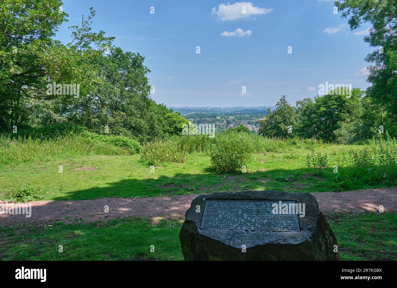 View from Kinver Edge towards Dudley Castle and the Black Country ...