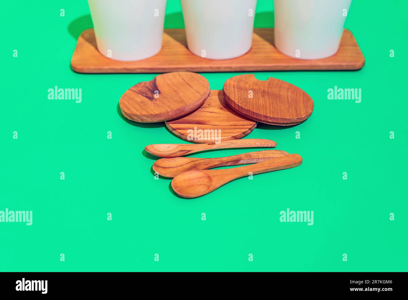 The Wooden Spice Jar Set offers a natural and stylish way to store your ...