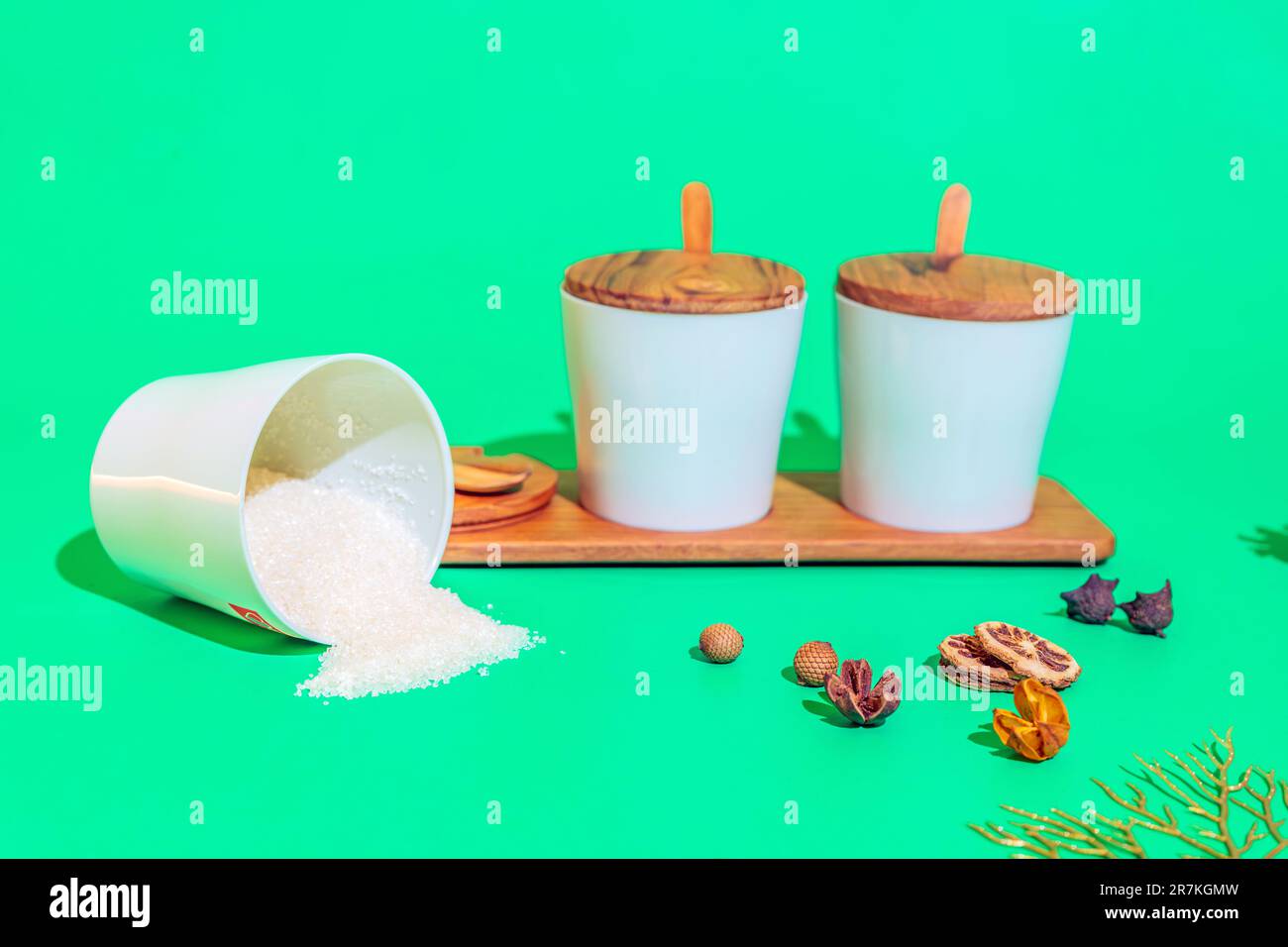 The Wooden Spice Jar Set offers a natural and stylish way to store your ...