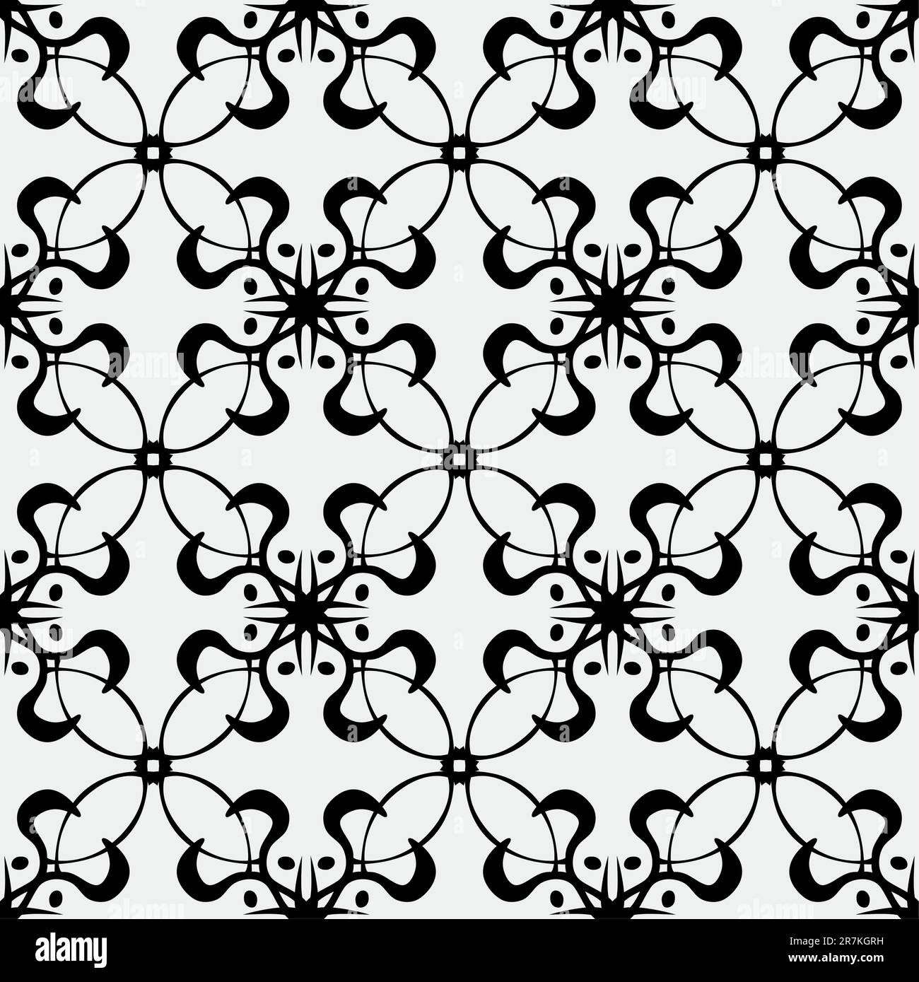 Seamless wallpaper background pattern of fancy loops and curves Stock ...