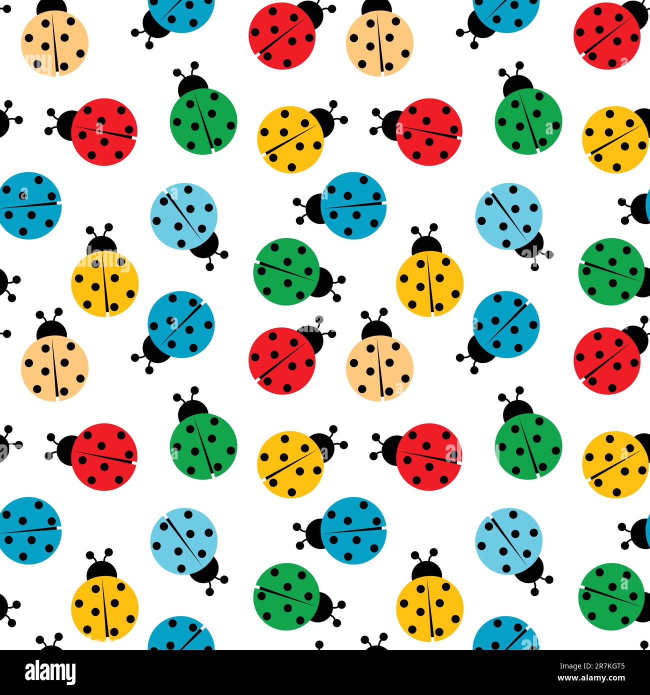 ladybugs in colors seamless pattern, abstract texture; vector art ...
