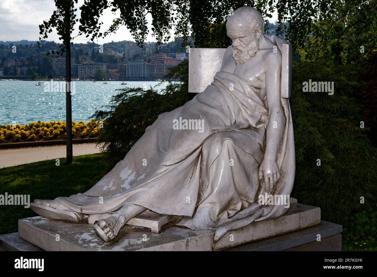Resin statue of the dying Socrates, copy of the marble sculpture by ...