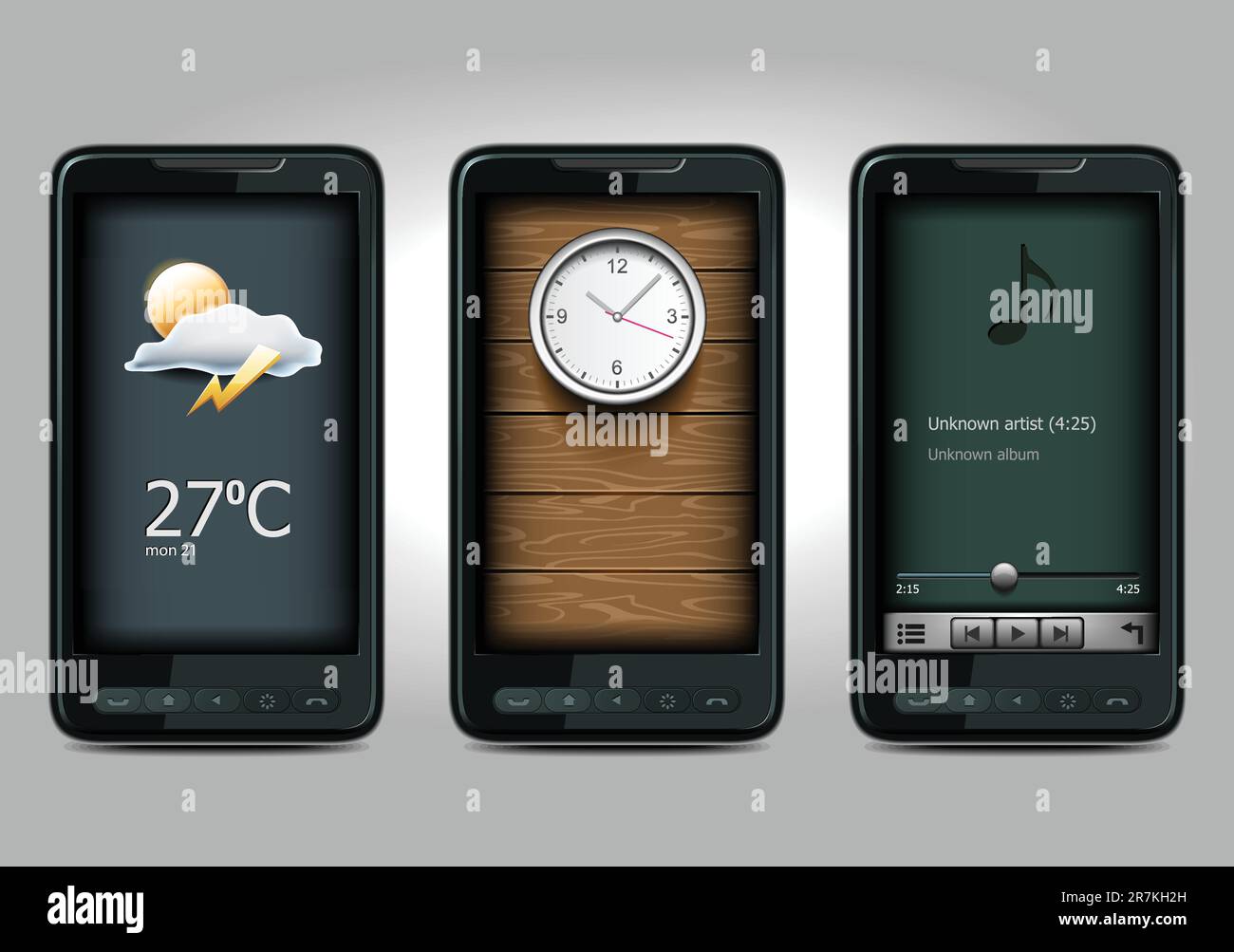 three vector mobile icons Stock Vector Image & Art - Alamy