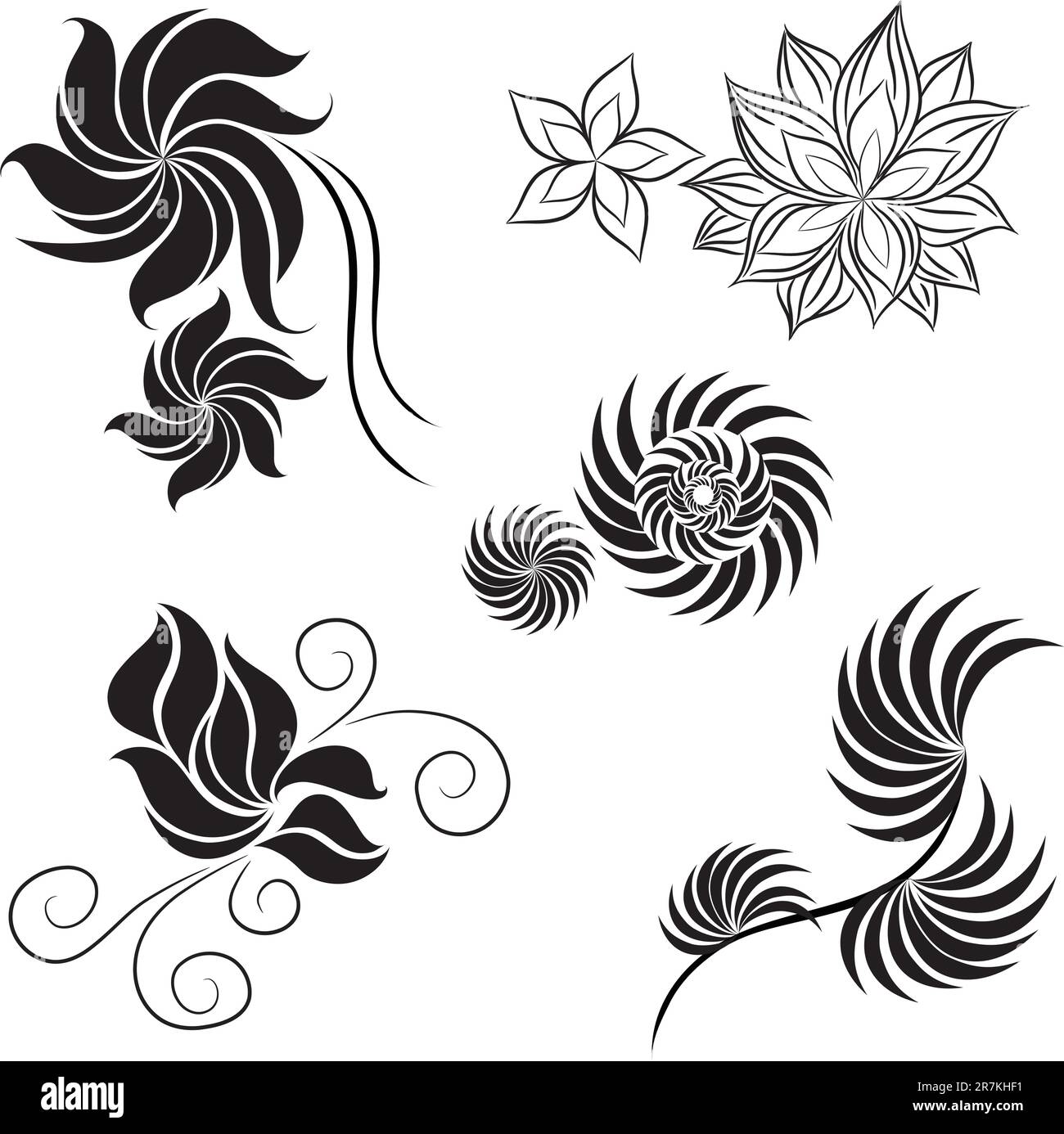 Vector set of flower design elements Stock Vector Image & Art - Alamy