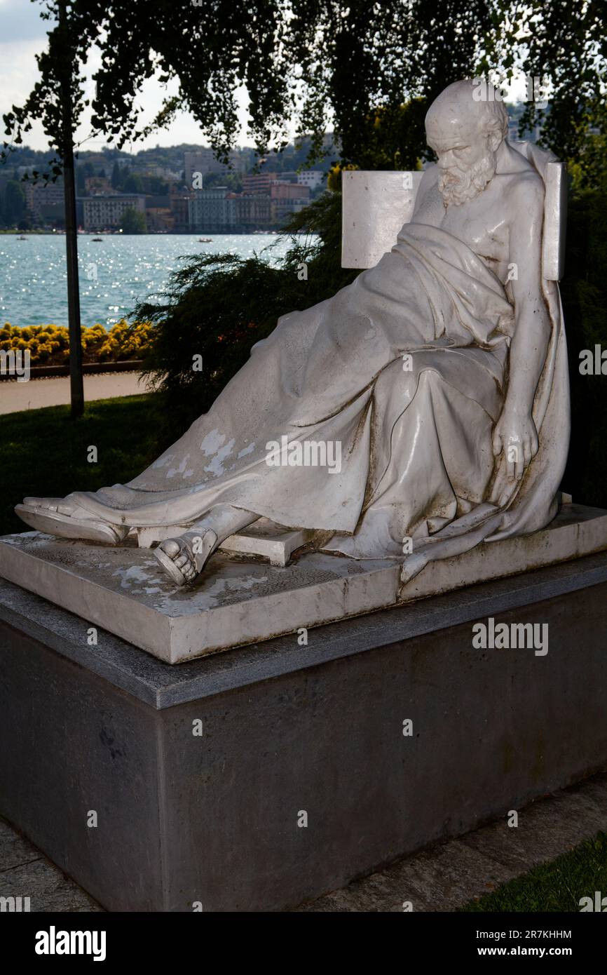 Resin statue of the dying Socrates, copy of the marble sculpture by ...